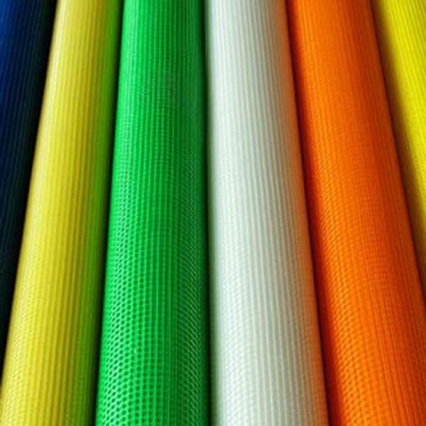PVC coating 100% polyester knitted color mesh fabric 500D 1000D 1500D