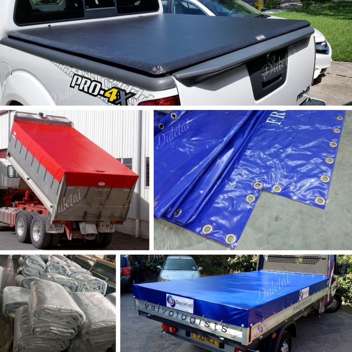 Truck bed cover made with PVC leather canvas