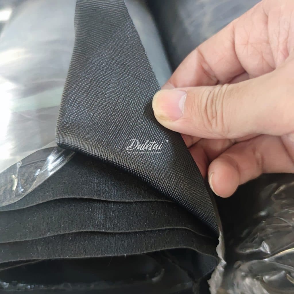 PVC leather stocklot is polyester based fabric laminated with pvc film