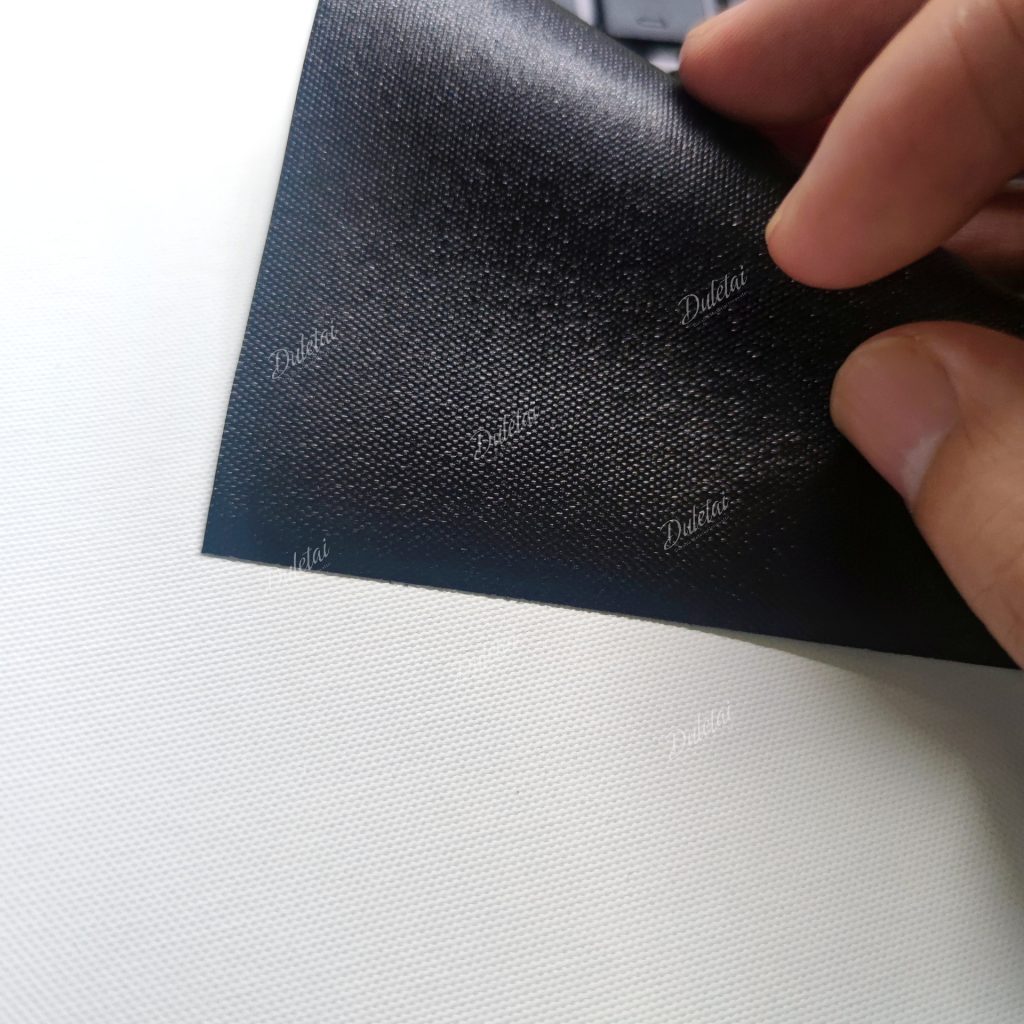 Projector screen material with double side PU coating